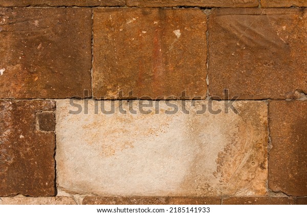 Medieval Block Square Shape Stone Wall Stock Photo 2185141933 ...