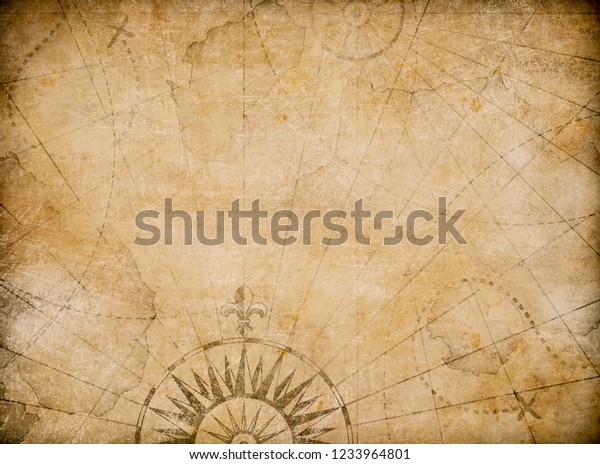 Medieval Old Nautical Map Background Stock Photo (Edit Now) 1233964801