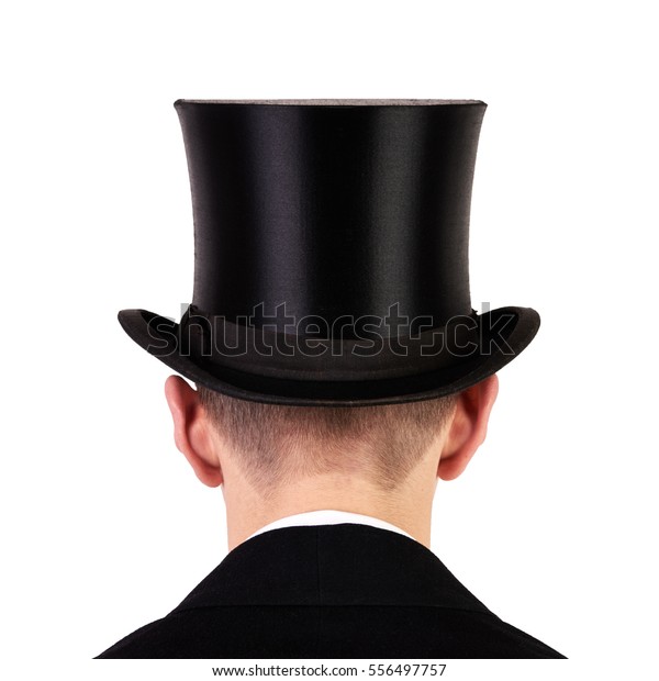 Men Black Top Hat Back View Stock Photo 556497757 | Shutterstock
