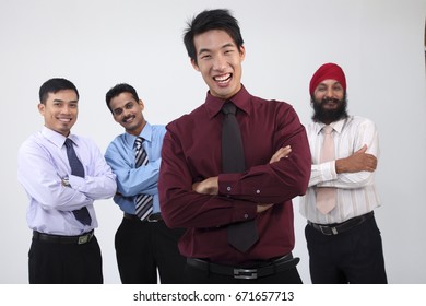 Men Row Posing Camera Stock Photo 671657713 | Shutterstock