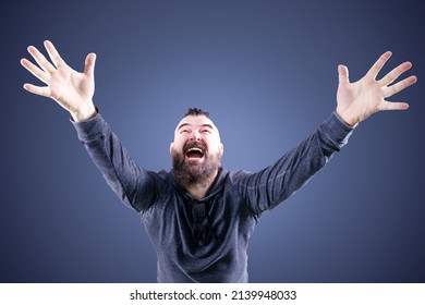 Menacing Appearance Man Mohawk Dreadlocks Stretches Stock Photo ...