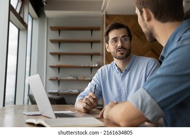 Mentor Training Intern Explaining Work Telling Stock Photo 2161634805 ...
