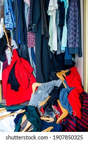 Mess Wardrobe Decluttering Wardrobe Sorting Secondhand Stock Photo ...