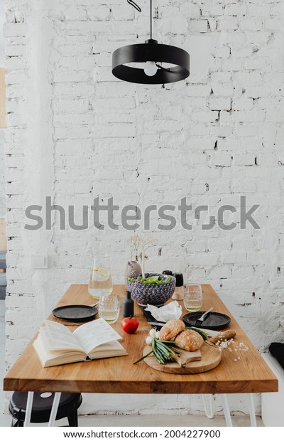 Messy Dining Table Book Stock Photo (Edit Now) 2004227900