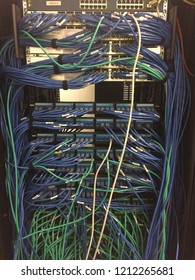 Messy Network Cabling Switch Router Cabinet Stock Photo (Edit Now ...