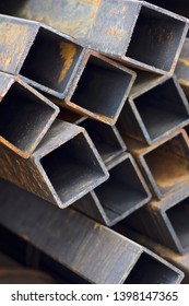 Rectangular Metal Pipes Steel Materials Construction Stock Photo (Edit ...