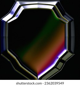 Hexagonal Metal Shield Platinum Edges On AI-generated image 2362079867 ...