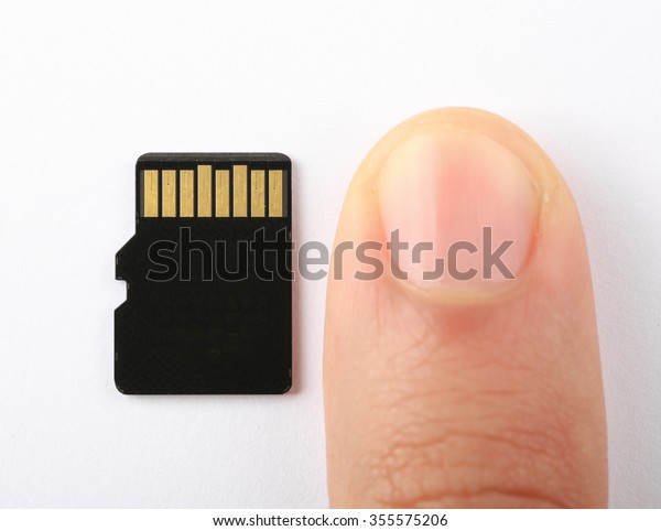 Micro Sd Memory Card Finger Against Stock Photo 355575206 | Shutterstock
