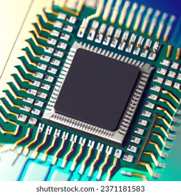 Giant Dip Style Microchip Microprocessor Orbiting AI-generated image ...