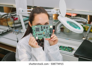 Microchip Production Factory Technological Process Assembling Stock ...