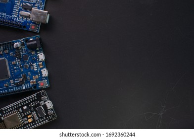 Microcontroller Board On Black Background Stock Photo 1692360244 ...