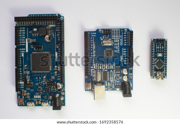 Microcontroller Board On White Background Stock Photo 1692358576 ...