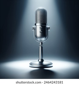Studio Shot Photo Podcast Microphone Isolated AI-generated image ...