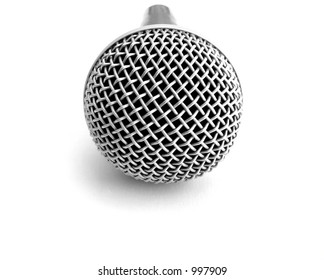 Microphone Top View Isolated On White Stock Photo (Edit Now) 556634188