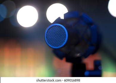 Microphone Closeup On Stage Microphone On Stock Photo 609016898 ...