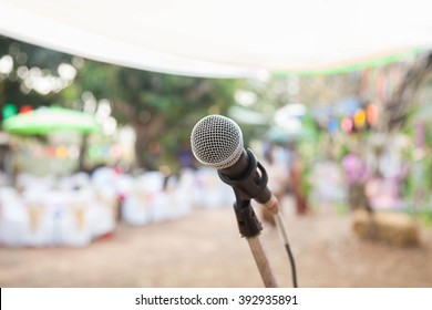 Microphone Party Background Selective Focus Stock Photo 392935891 ...