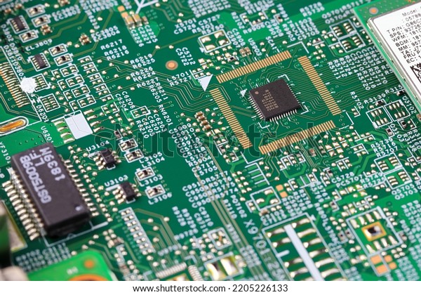 Microprocessor On Computer Circuit Board Photo Stock Photo 2205226133 ...