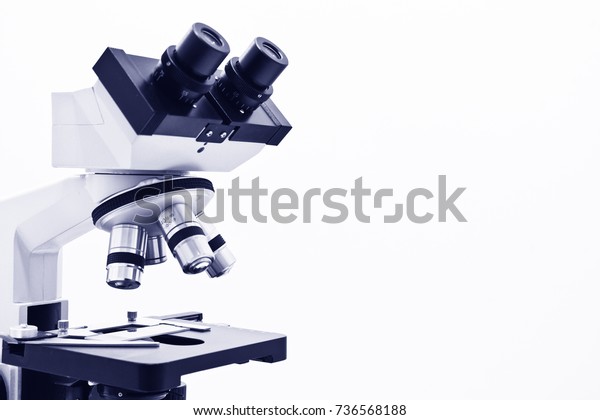 Microscope Isolated On White Background Stock Photo 736568188 ...