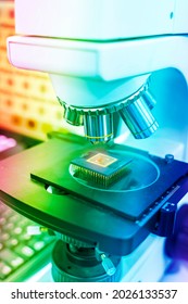 Microscope Microchiphiprecision Micro Processor Manufacturing Concept ...
