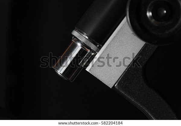 Microscope On Black Background Study Science Stock Photo 582204184 ...