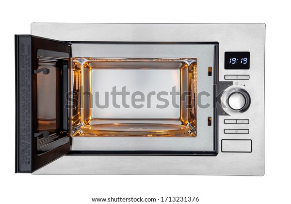 Microwave Angles Front Perspective Door Open Stock Photo (Edit Now ...