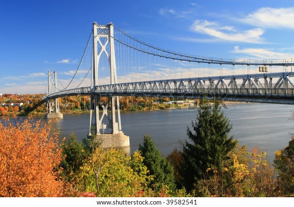 Mid Hudson Bridge Fall Looking Across Stock Photo (Edit Now) 39582541