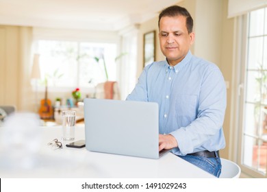 Middle Age Man Using Computer Laptop Stock Photo 1491029243 | Shutterstock
