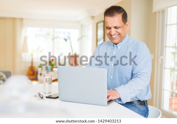 Middle Age Man Using Computer Laptop Stock Photo 1429403213 | Shutterstock