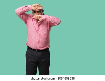 Middle Aged Man Looking Through Gap Stock Photo 1084809338 | Shutterstock