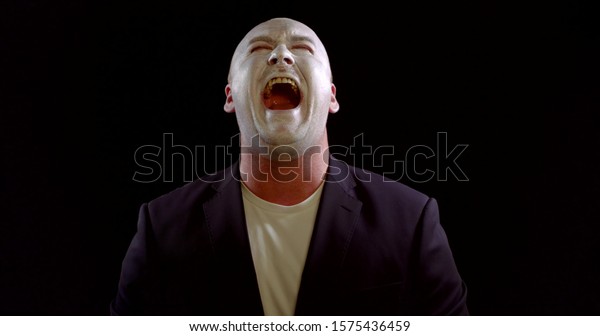 Middle Aged Man White Greasepaint On Stock Photo 1575436459 | Shutterstock