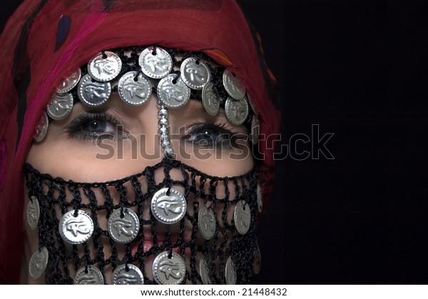 Middle Eastern Belly Dancer Traditional Veil Stock Photo 21448432 ...