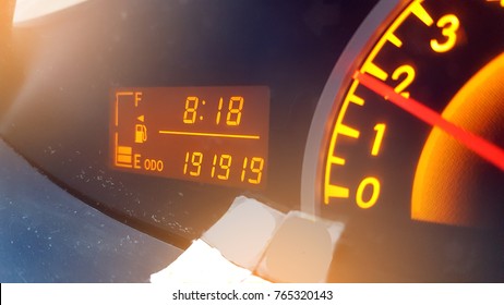 Miles Screen Car Include Digital Gauges Stock Photo 765320143 ...