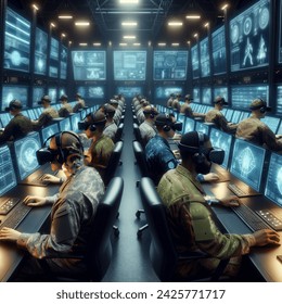 Military Command Room Using Vr Imagen generada por IA 2425770991 ...