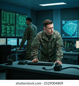 Side View Person Military Uniform Sitting AI-generated image 2540053197 ...