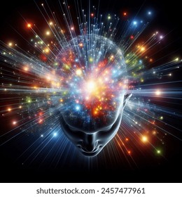 Close-up Profile View Human Head Glowing AI-generated image 2499793517 ...