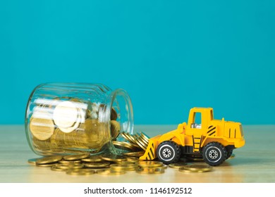 Mini Bulldozer Truck Loading Stack Coin Stock Photo (Edit Now) 1146192512