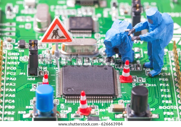 Miniature Computer Engineers Working On Computer Stock Photo (Edit Now ...