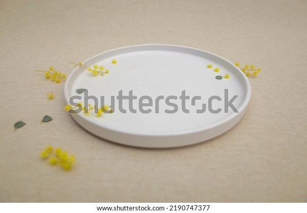 Minimal Background Texture Beige Table Empty Stock Photo 2190747377 ...