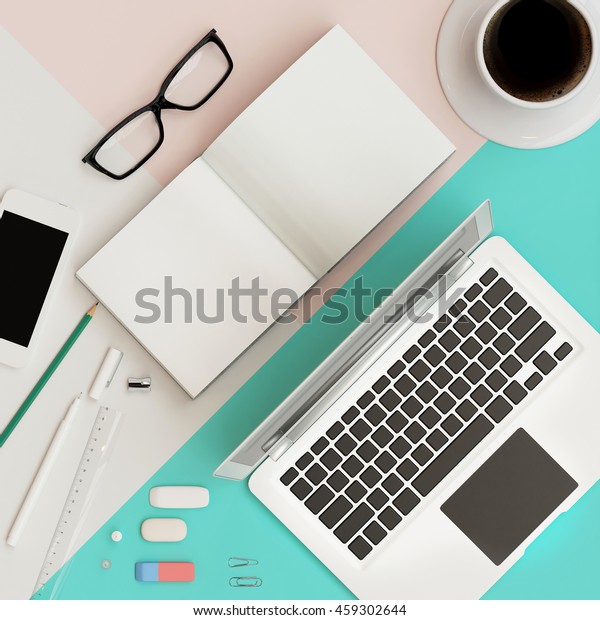 Minimal Work Space Concept Notepad Pen Stock Photo 459302644 | Shutterstock