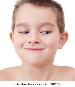 Mischievously Smiling Looking Side Way Down Stock Photo 93529075 ...