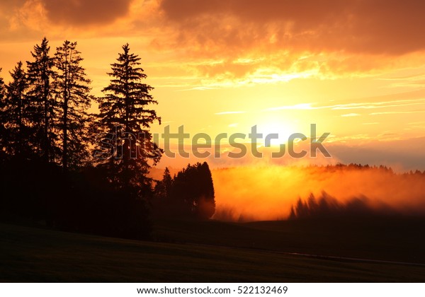 Misty Sunset Stock Photo 522132469 | Shutterstock