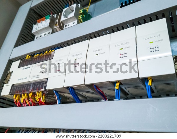 Mitsubishi Plc Modules Row Electrical Cabinet Stock Photo 2203221709 ... Mitsubishi Plc Modules Row Electrical Cabinet Stock Photo 2203221709 ...