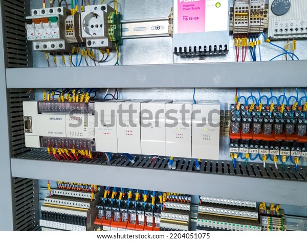 Mitsubishi Plc Modules Row Electrical Cabinet Stock Photo 2204051075 ... Mitsubishi Plc Modules Row Electrical Cabinet Stock Photo 2204051075 ...