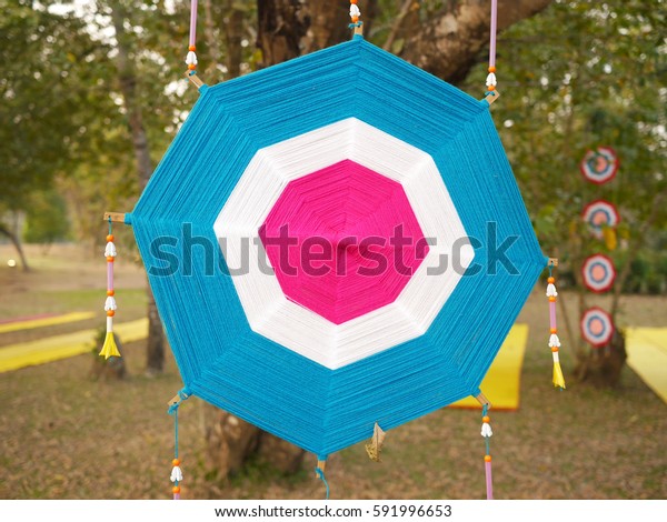 Mobile Octagon Yarn Weaved Pattern Blue Stock Photo 591996653 ...