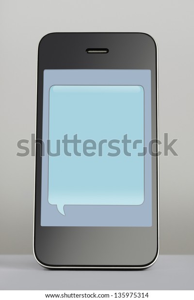 Mobile Phone Empty Text Message Speech Stock Photo (Edit Now) 135975314