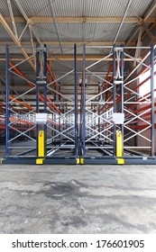 Mobile Shelving Roller System Distribution Warehouse Stock Photo ...