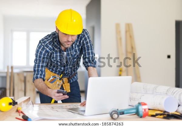 Mobility Construction Worker On Workplace Stock Photo 185874263 ...