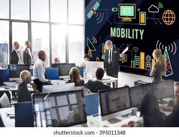 Mobility Mobile Internet Technology Wireless Concept Stock Photo ...