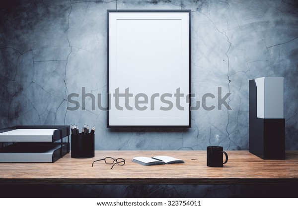 Mock Empty Picture Frame On Desk Stock Photo 323754011 | Shutterstock