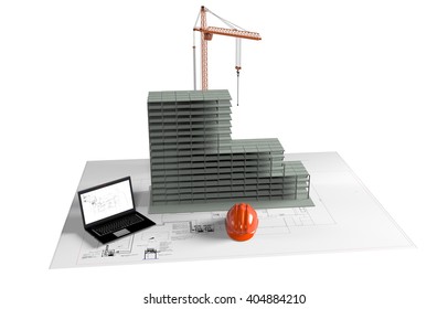 Model House Under Construction Computer Construction Stock Photo ...